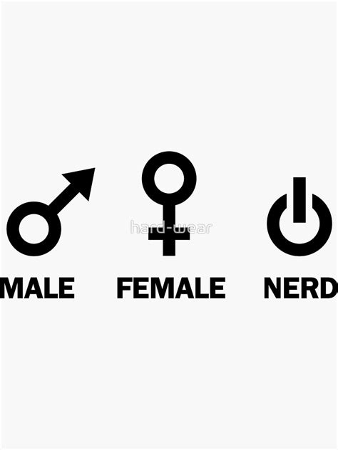 Nerd Sex Symbol Black Sticker By Hard Wear Redbubble
