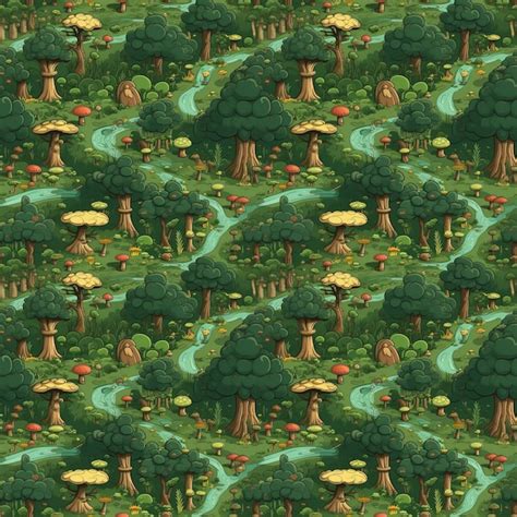 Premium Ai Image Forest Seamless Patter