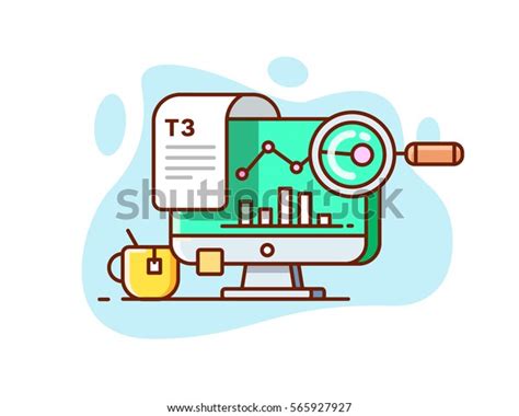 Illustration Computer Charts On Screen Analytics Stock Vector Royalty Illustration Computer Charts On Screen Analytics Stock Vector Royalty
