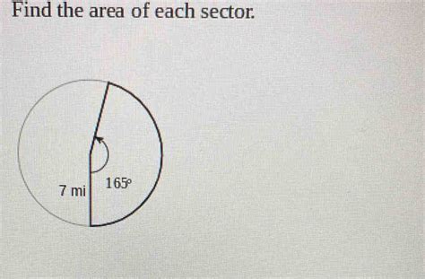 Solved Find The Area Of Each Sector Geometry