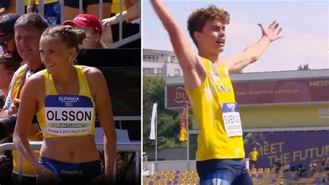 Friidrott Svante Svensson Och Evelina Olsson Säkrade Svenska