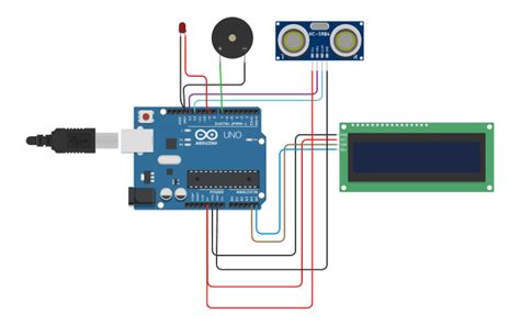 Circuit Design Program 7 Ultrasonic Distance Sensors Tinkercad