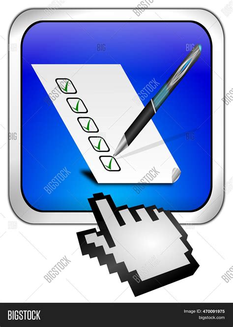 Button Blue Check List Image Photo Free Trial Bigstock