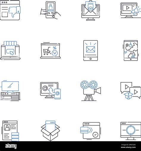 Announcement Line Icons Collection Declaration Disclosure Bulletin Proclamation Broadcast