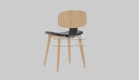 Blender 实木靠背椅子凳子3d模型素材资源免费下载 Blender3d模型库