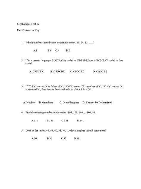 Resaoning Part B Answer Key Pdf