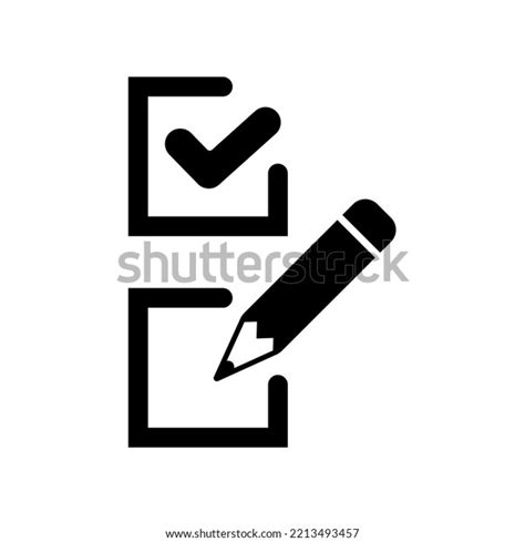 Questionnaire Icon Flat Style Survey Symbol Stock Vector Royalty Free