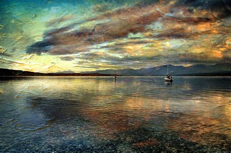 Wallpaper Sunlight Sunset Sea Water Nature Shore Reflection