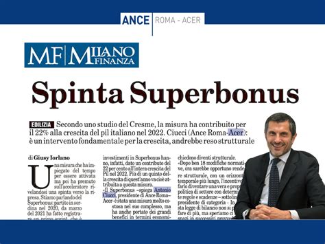 Spinta Superbonus Intervista Del Presidente Ance Roma Acer