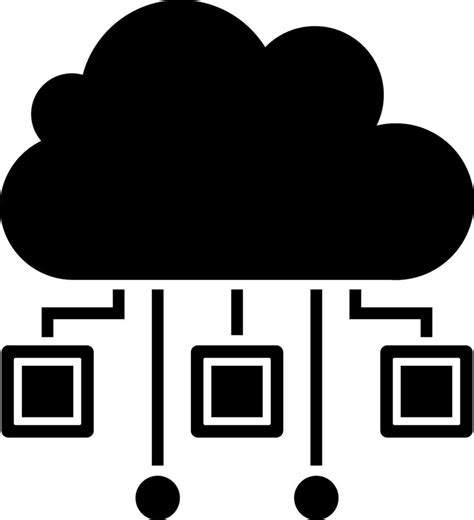 Black And White Cloud Computing Icon In Flat Style 24950971 Vector Art