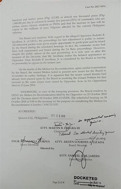 Ltfrb Denies Motion To Stop Withhold The Approved Fare Increase