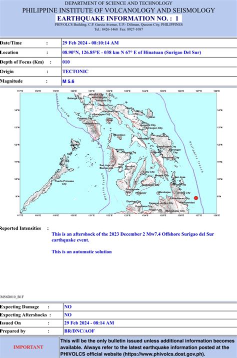 Magkasunod Na Lindol Tumama Sa Surigao Del Sur Ngayong Umaga Radyo