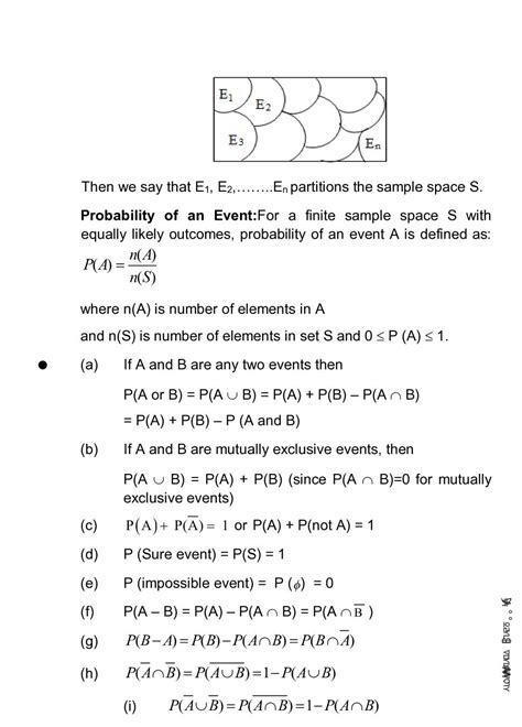 CBSE Notes Class 11 Maths Probability