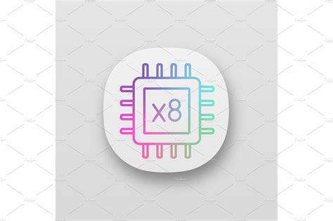 Octa Core Processor App Icon Outline Icons ~ Creative Market