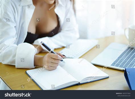 Sexy Woman Hand Writing On Memo Stock Photo Edit Now 1507277303