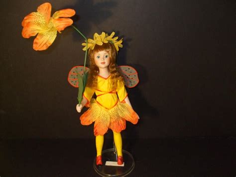 Danbury Mint Mbi Flower Fairies Tiger Lily Doll Inspired By Cicely Mary