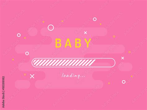 Baby Loading Vector Illustration Pink Background Stock Vector Adobe Stock