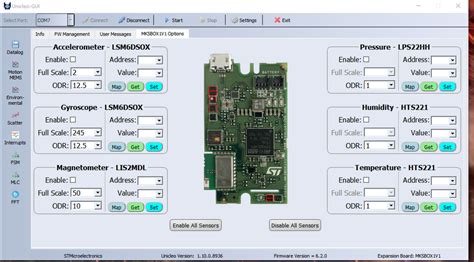 sensortile box programmed with algobuilder cannot