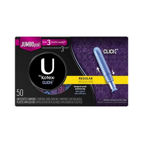 U By Kotex Click Compact Tampons Regular Absorbency Unscented Walmart Canada