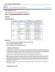 Lab5 1 Docx Lab Configuring Multiarea OSPFv2 Babe S Name And ID Please Highlight Your