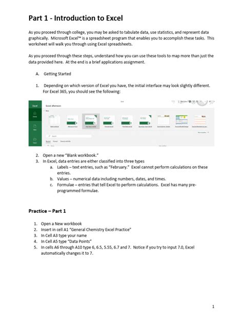 Chem 103 Excel Statistical Analysis Handout2024 Pdf