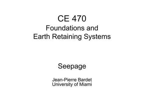 Examples On Seepage Doc