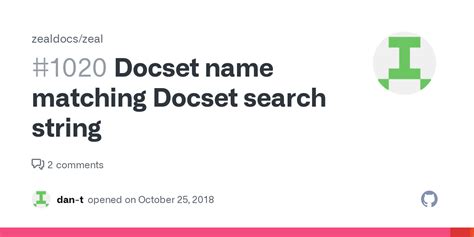 Docset Name Matching Docset Search String · Issue 1020 · Zealdocszeal