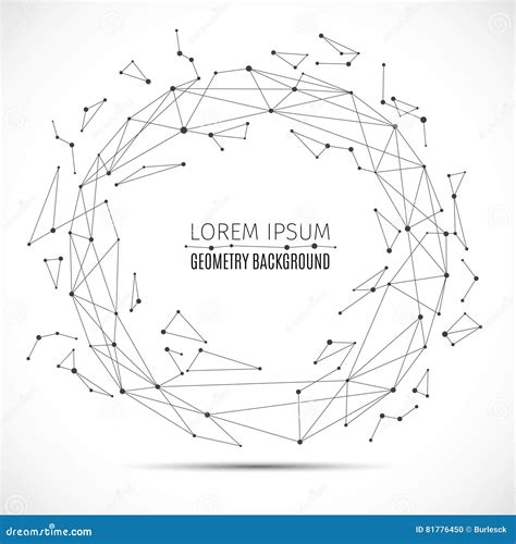 Geometric Polygonal Lines Sphere With Connected Dots Vector Information Connect Concept Stock