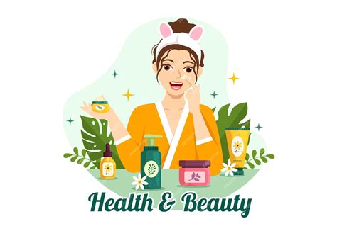 Premium Vector Beauty And Health Illustration With Natural Cosmetics