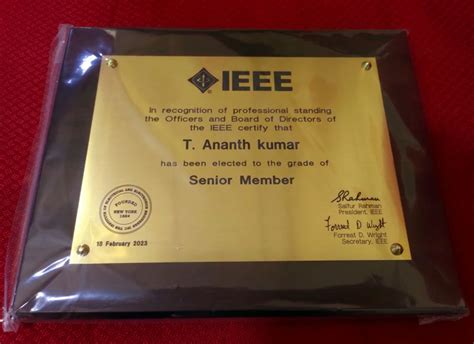 Dr T Ananth Kumar On Linkedin Ieee Senior Member Ieeexplore Community Badge Ifet 26