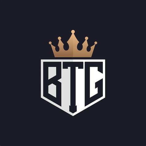 Premium Vector Luxury Btg Logo With Crown Elegant Initials Btg Letter
