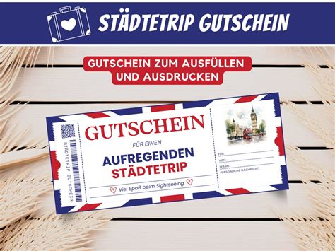 Personalized Voucher City Trip City Trip T Voucher Travel Voucher