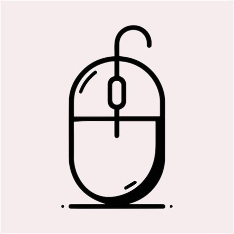 Linha De Mouse Sem Fios ícone De Ilustração De Silhueta Vetorial Em