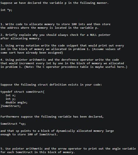 Solved Suppose We Have Declared The Variable P In The Chegg