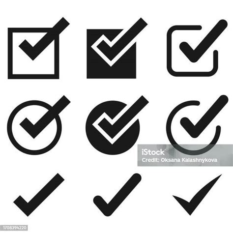 확인 표시 아이콘이 설정되었습니다 확인 표시 기호 모음 체크인에 대한 스톡 벡터 아트 및 기타 이미지 체크인 공항 탑승수속 아이콘 Istock