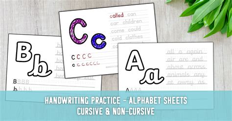 Alphabet Sheets Cursive And Non Cursive Handwriting Practice Mama Geek