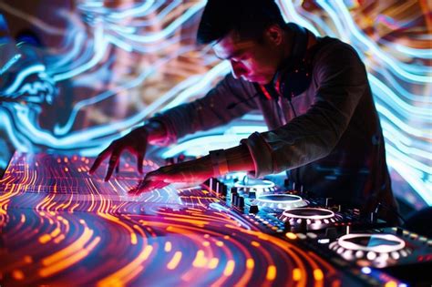 Premium Photo With Precision The Dj Manipulates The S On The Fut Generative Ai
