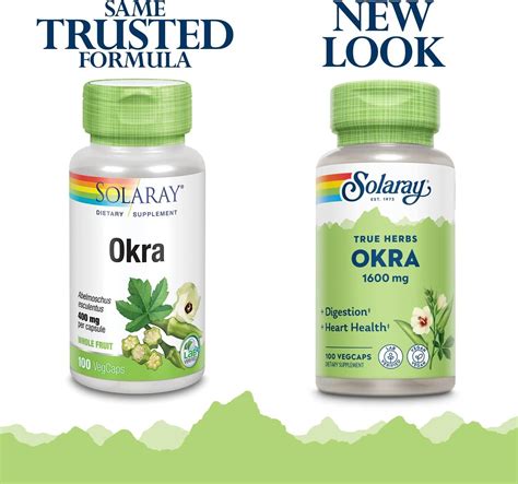 Solaray Okra Fruit 1600mg Promotes Healthy Digestion Regularity