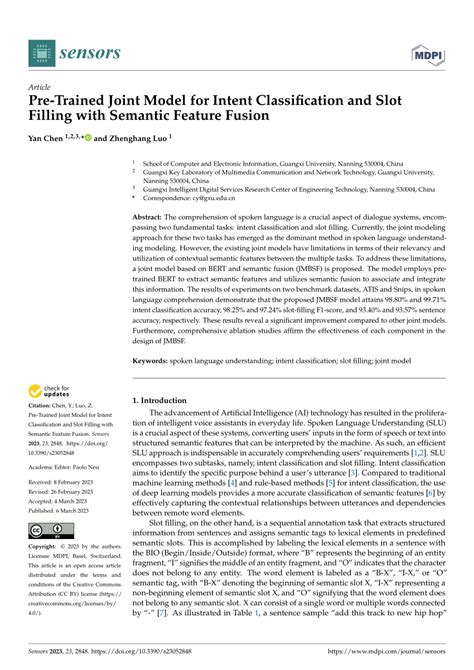 pdf pre trained joint model for intent classification and slot