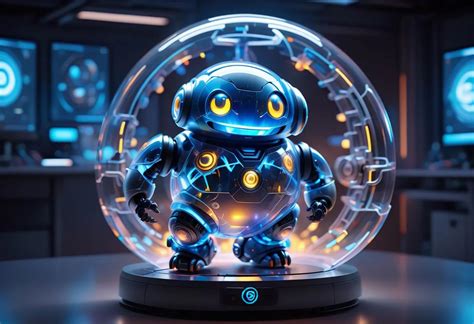 Robot Office Assistant With Led Screen Face Stable Diffusion Ai Image