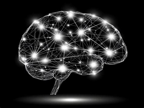 Monochrome Neural Brain Design With Glowing White Nodes And Dark Connections Symbolizing Data