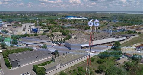 6g Mobile Tower Transmits Signal Visualization Of Data Transmission