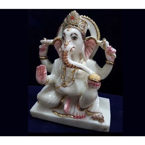 White Polished Marble Ganesh Statue Size 15 3 Feet At Rs 20000 In Jaipur