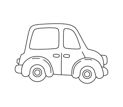 Libro de colorear de vectores en blanco y negro de coches para niños