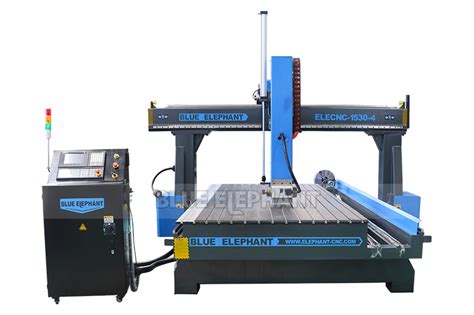 Axis CNC D Carving Machine With Th Axis Rotary Table For CNC Blue Elephant CNC Machinery