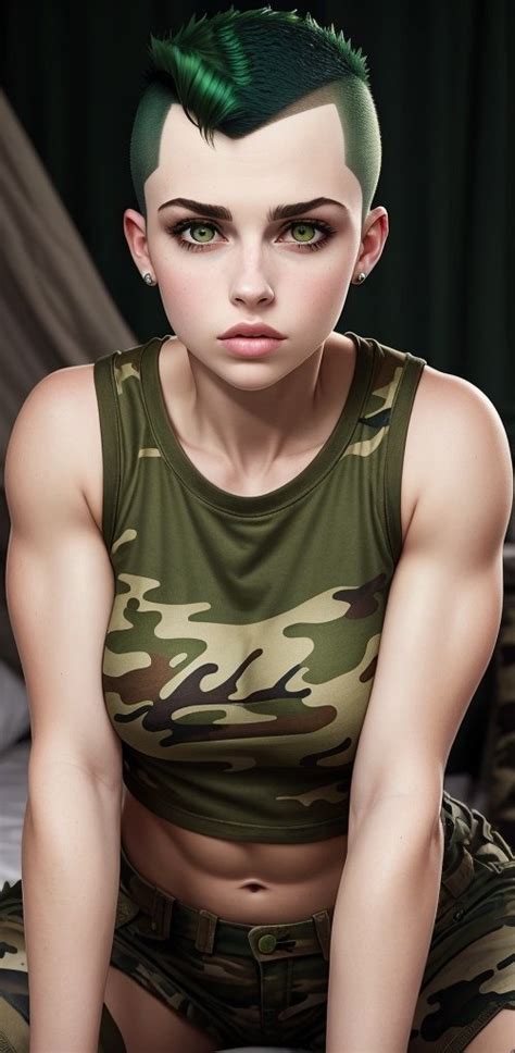 Green Haired Girl In Camo 4 By N Cog Nito On Deviantart