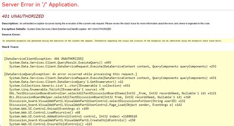 C 401 Unauthorized Exception Throws On Sharepoint Webpart Using