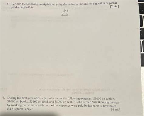 Solved 5 Perform The Following Multiplication Using The