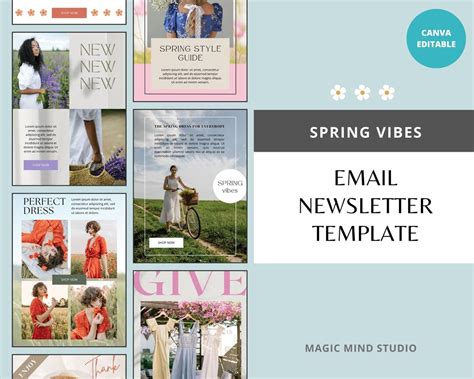 Spring Newsletter Template Newsletter Bundle Spring Email Etsy