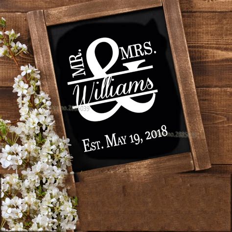 2pcsset Mr And Mrs Vinyl Decal Mr And Mrs Sign Wedding Decal